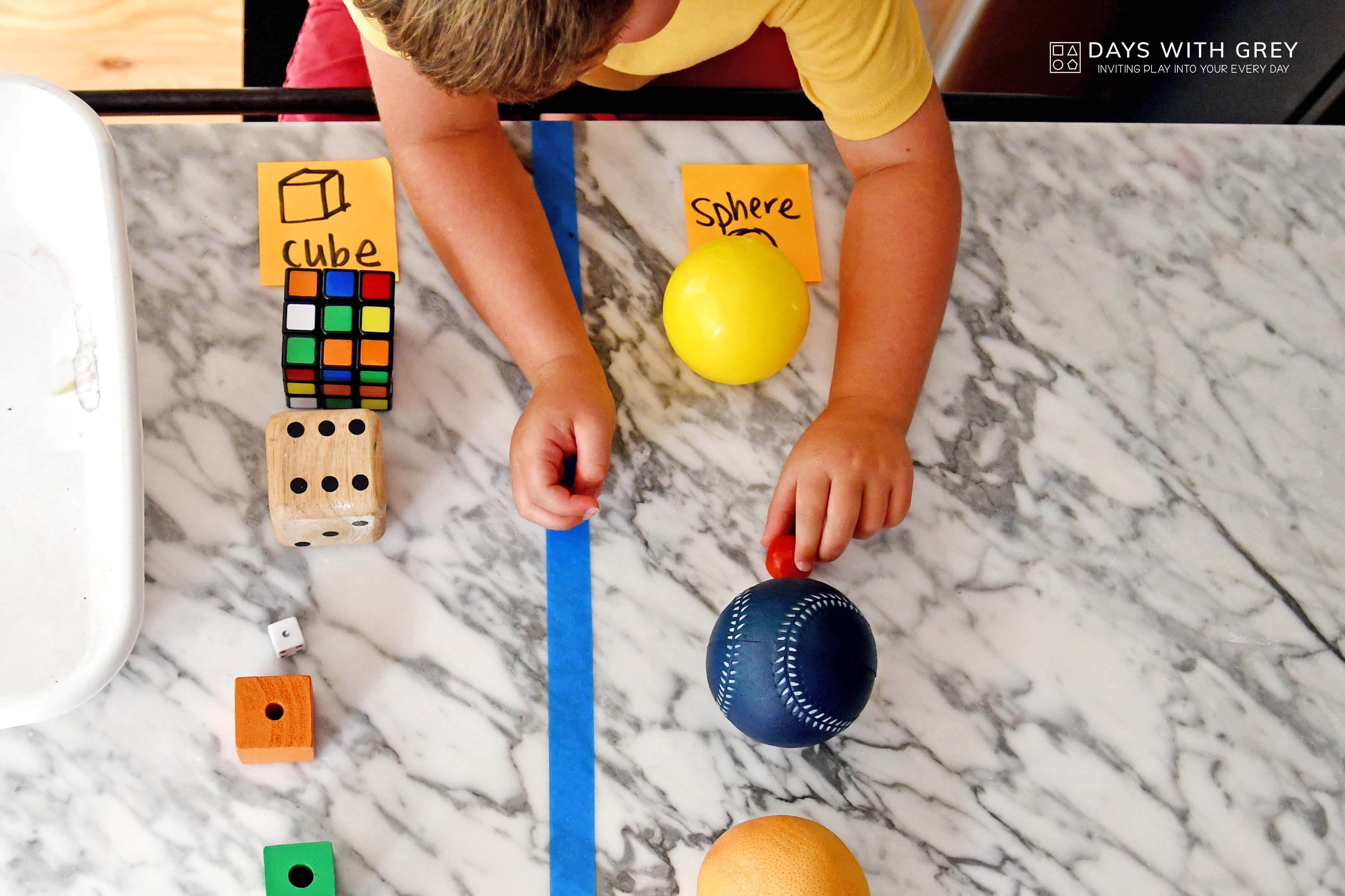 Sorting by Shapes - Preschool Math Activity - Days With Grey