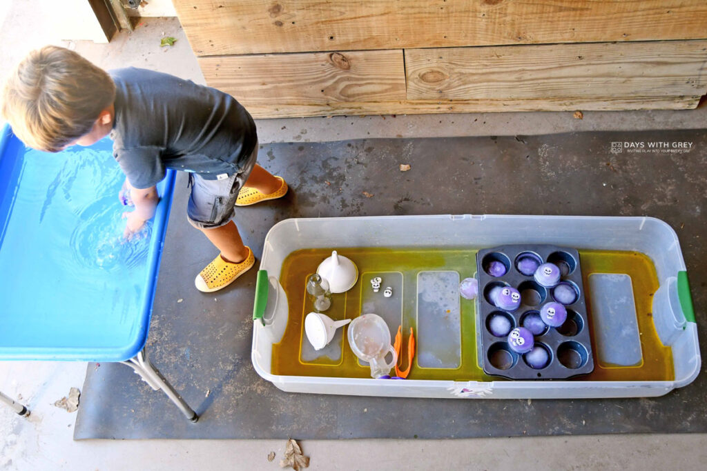 Halloween Frozen Water Play - Days With Grey