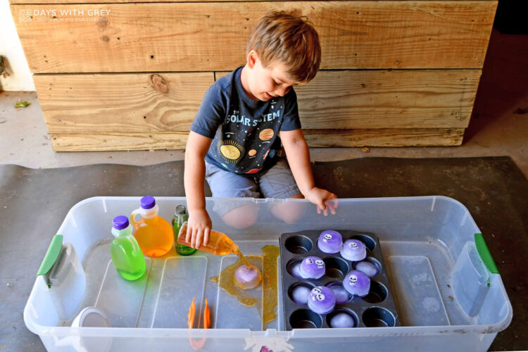 Halloween Frozen Water Play - Days With Grey
