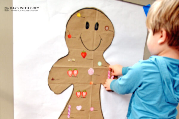 Gingerbread Man Holiday Sticker Match-Up - Days With Grey