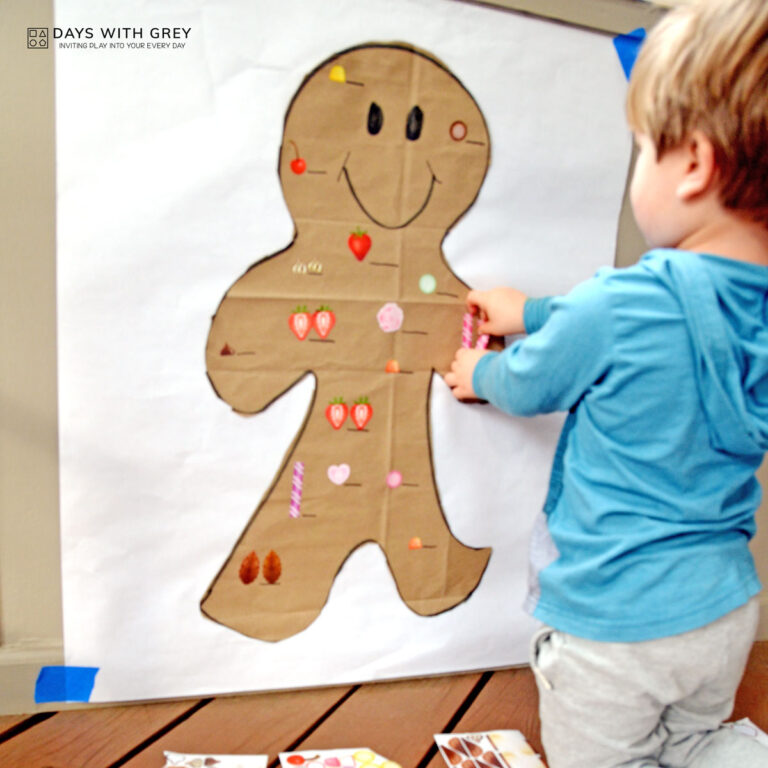 Gingerbread Man Holiday Sticker Match-Up - Days With Grey
