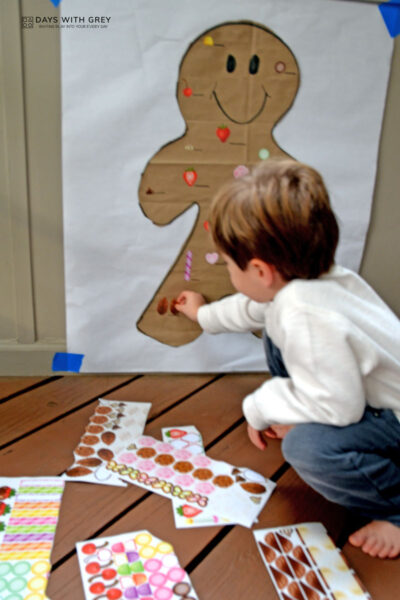 Gingerbread Man Holiday Sticker Match-Up - Days With Grey