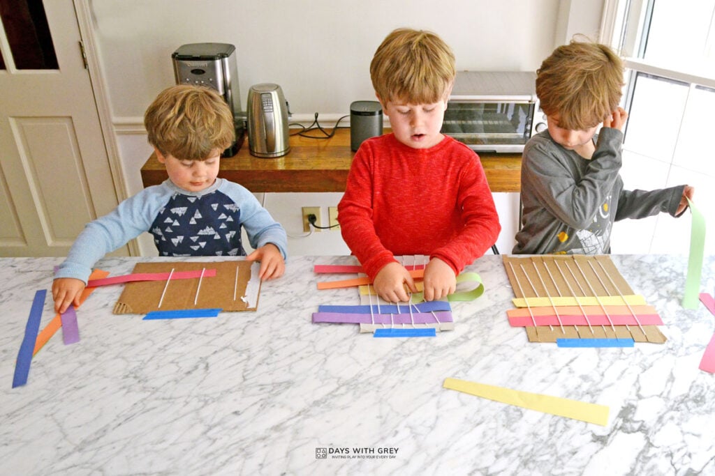 Simple Rainbow Weaving for Kids - Days With Grey