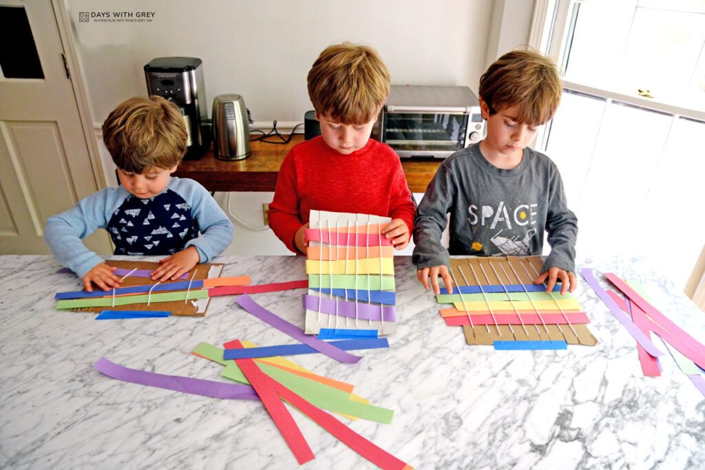Simple Rainbow Weaving for Kids - Days With Grey
