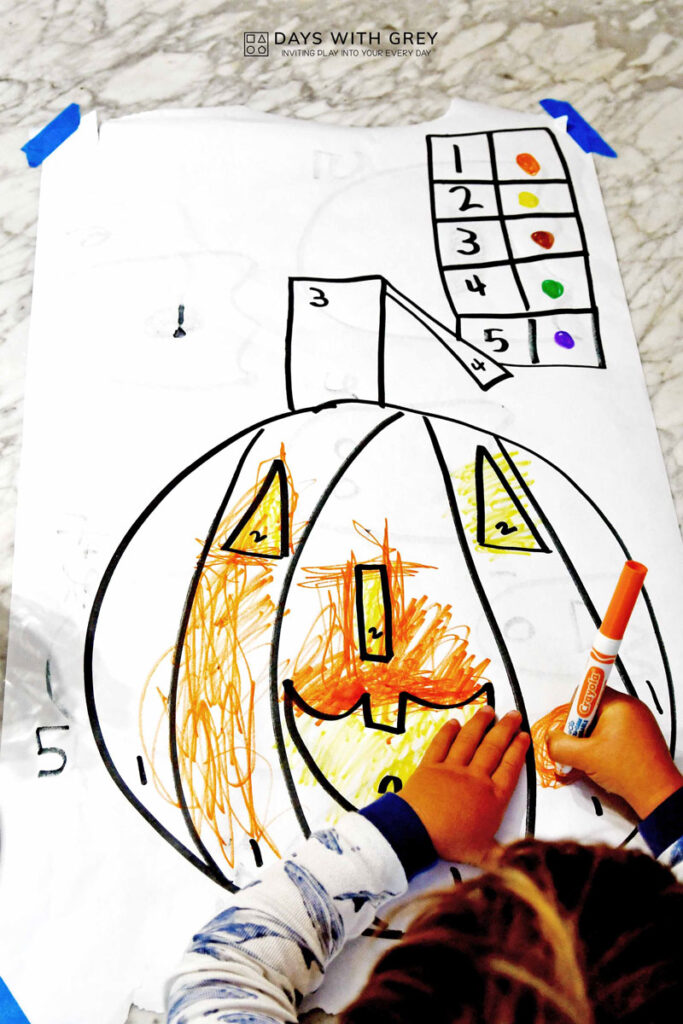 Preschool Color by Number for Halloween - Days With Grey