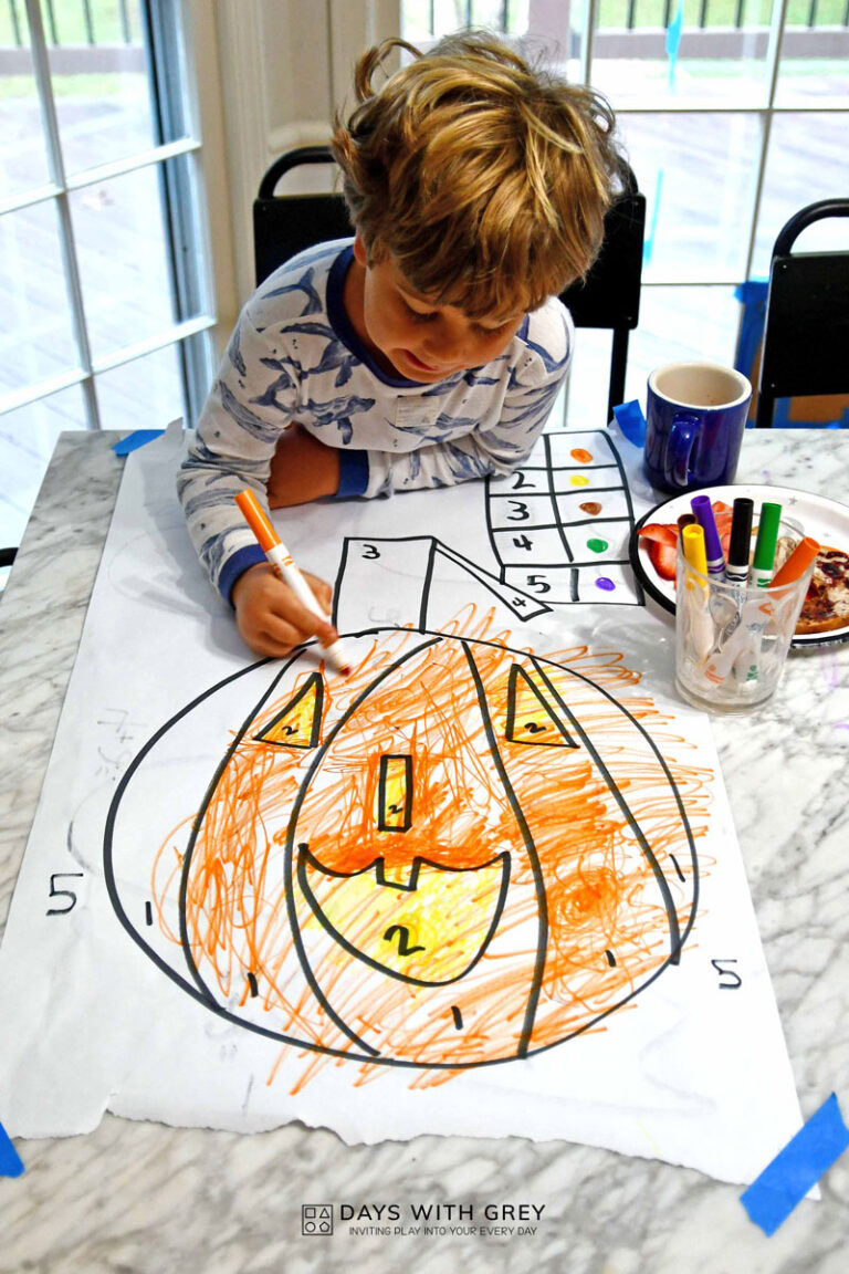 Preschool Color by Number for Halloween - Days With Grey