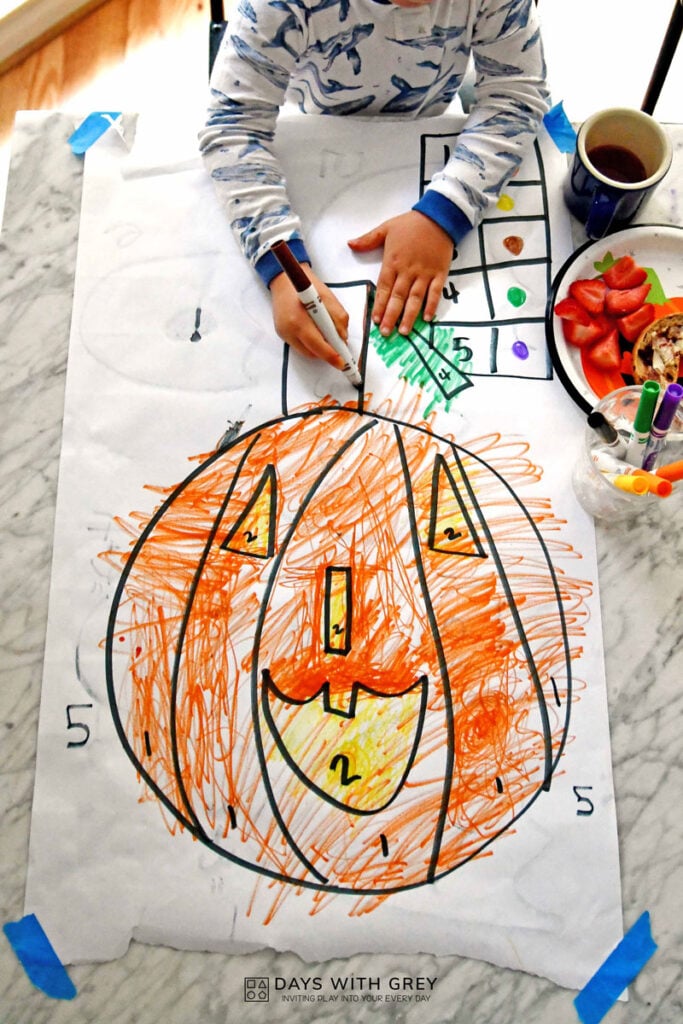 Preschool Color by Number for Halloween - Days With Grey