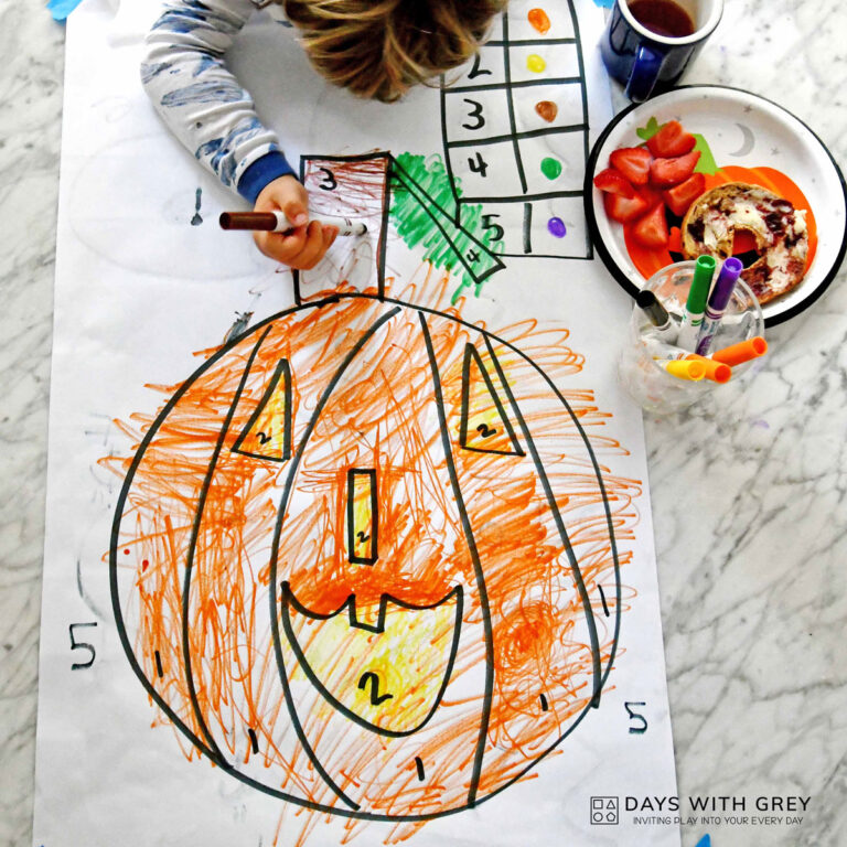 Preschool Color by Number for Halloween - Days With Grey