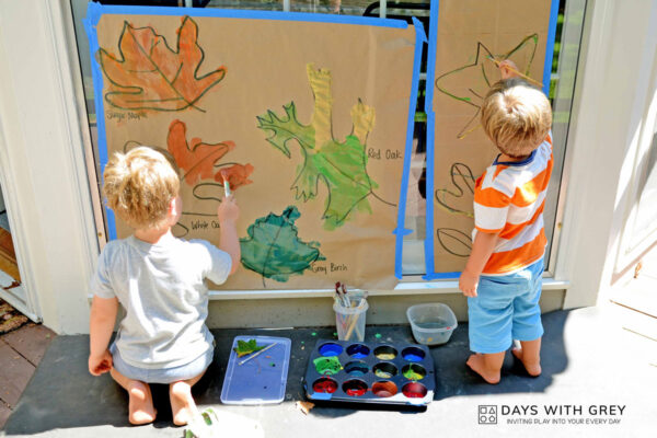 Fall Leaf Paintings for Preschoolers - Days With Grey