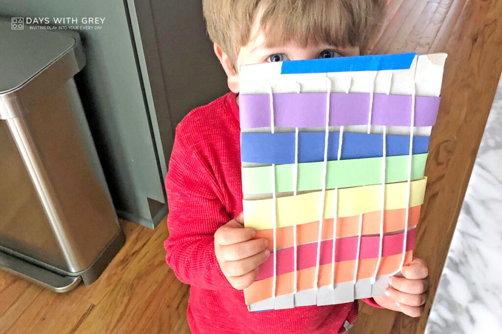 Simple Rainbow Weaving for Kids - Days With Grey