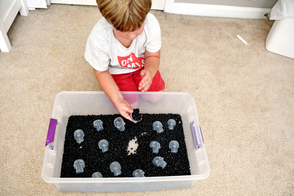 Skeleton Sensory Bin - Days With Grey