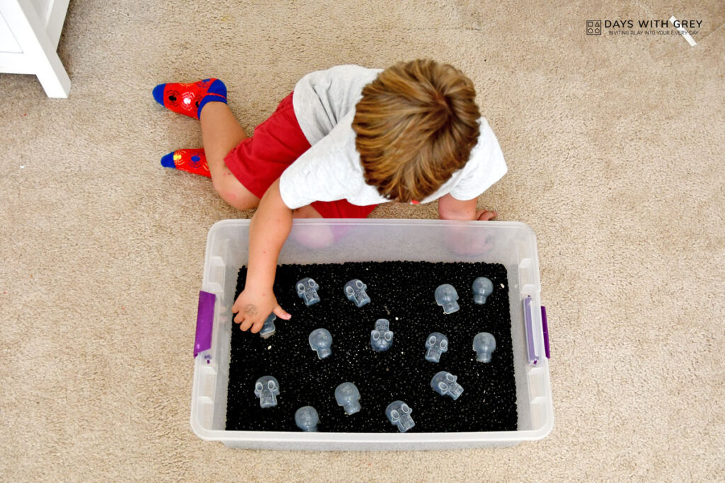 Skeleton Sensory Bin - Days With Grey
