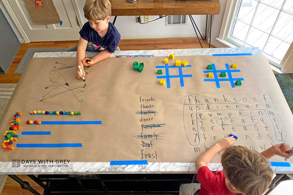 Thanksgiving Kid's Activity Table - Days With Grey