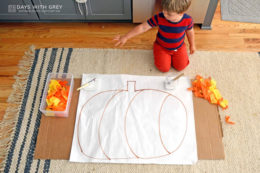 Tissue Paper Pumpkin Art - Days With Grey