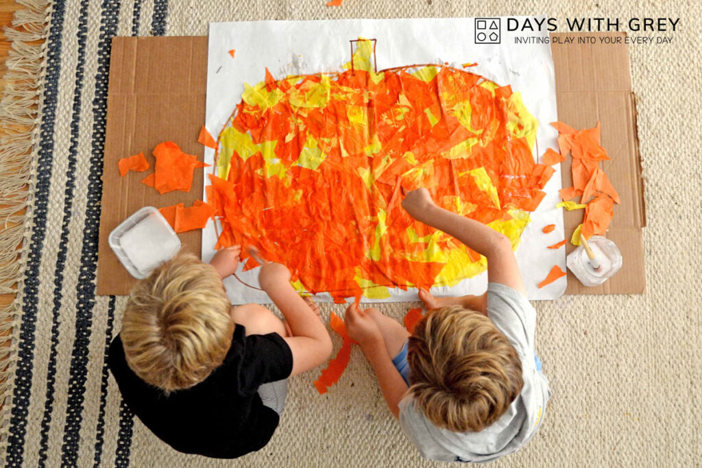 Tissue Paper Pumpkin Art - Days With Grey