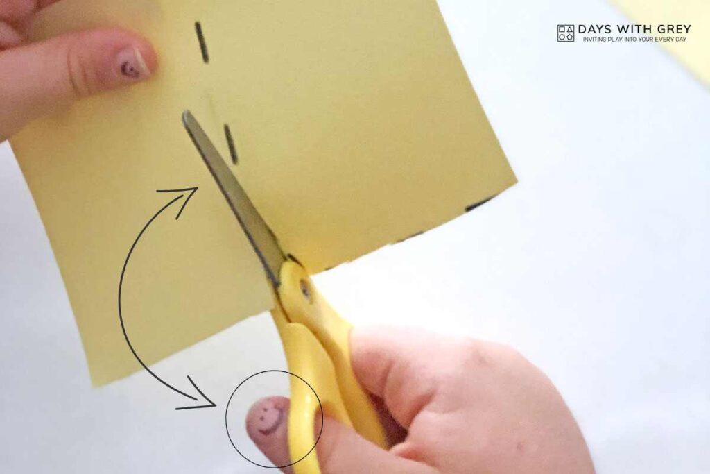 Cutting Lines; Preschool Scissor Practice - Days With Grey