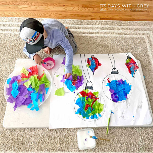 Easy Christmas Art Activity for Kids - Days With Grey