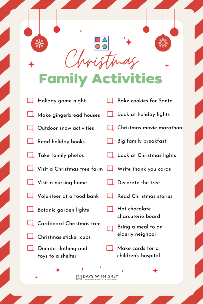 30 Family Activities on Christmas Break - Days With Grey