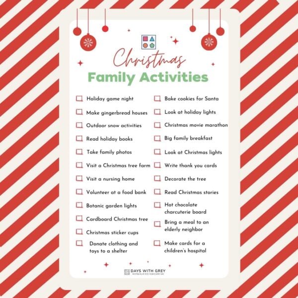30 Family Activities on Christmas Break - Days With Grey
