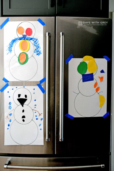 Snowman Art Activity for Preschoolers - Days With Grey