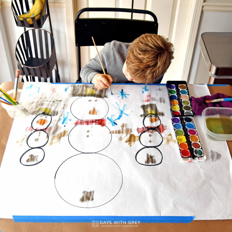 Watercolor Snowman Painting - Days With Grey