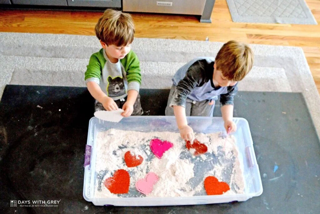Valentines Cloud Dough Sensory Bin Days With Grey