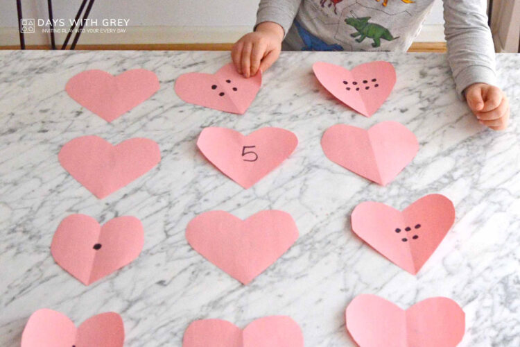 Preschool Valentine's Counting Activity - Days With Grey
