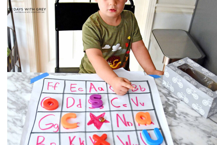 Preschool Alphabet Bingo with a Twist - Days With Grey