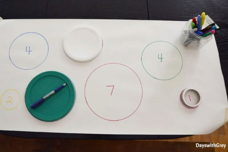 Preschool Color Counting Hunt - Days With Grey