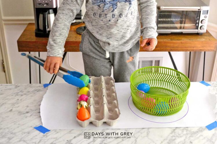 Egg Grab; a Fine Motor Easter Activity - Days With Grey