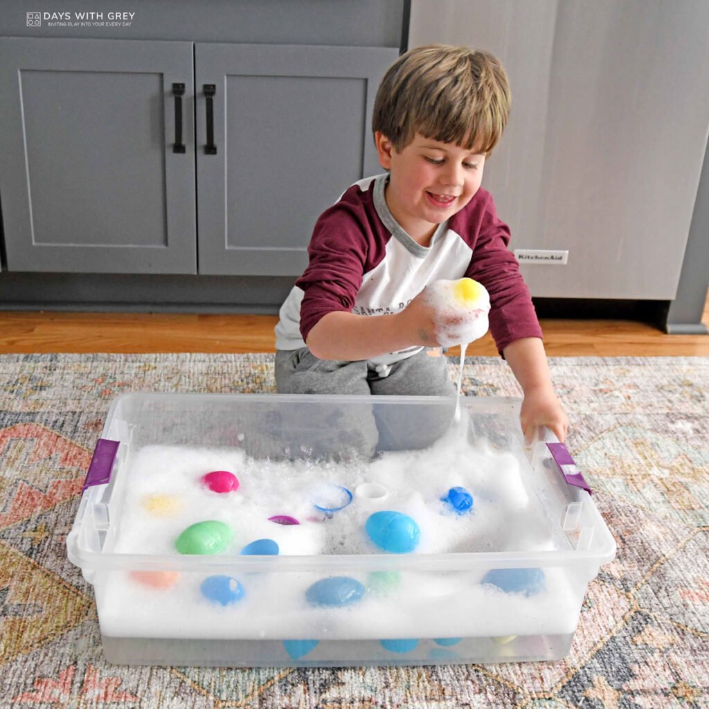 Easter Egg Water Sensory Bin - Days With Grey