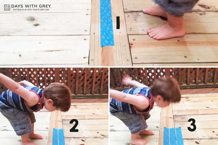 Hop the Lines; a Toddler Jumping Activity - Days With Grey
