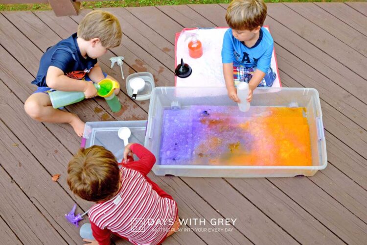 Water Play with Neon Colors - Days With Grey