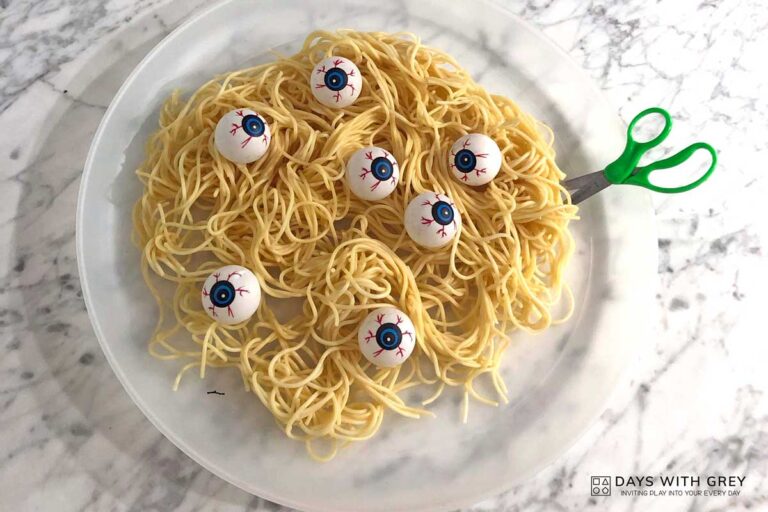 Spaghetti Cutting Activity for Preschoolers - Days With Grey