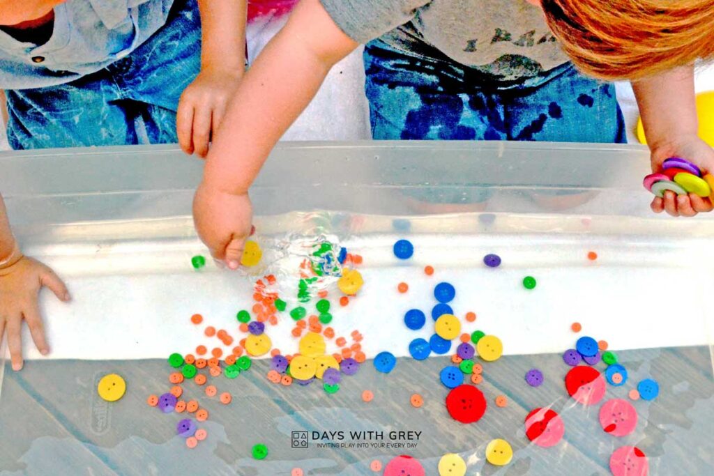 Button Sensory Play - Days With Grey