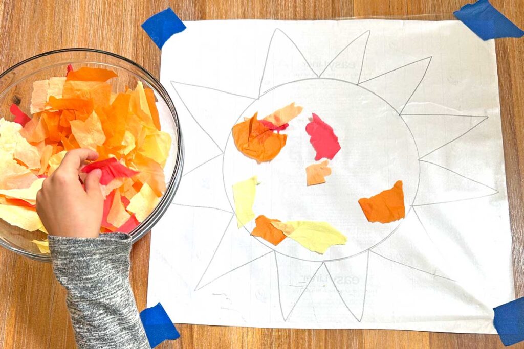 Sticky Summer Suncatcher for Toddlers - Days With Grey