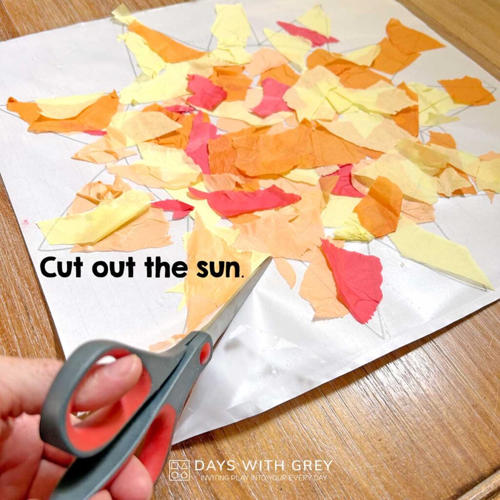 Sticky Summer Suncatcher for Toddlers - Days With Grey