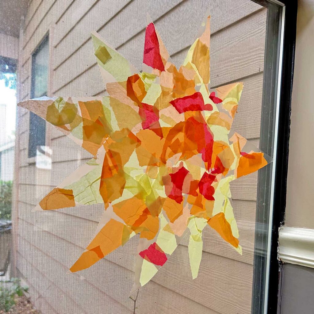 Sticky Summer Suncatcher for Toddlers - Days With Grey
