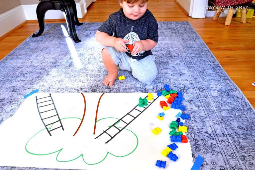 Bears on a Ladder - Preschool Prepositions - Days With Grey