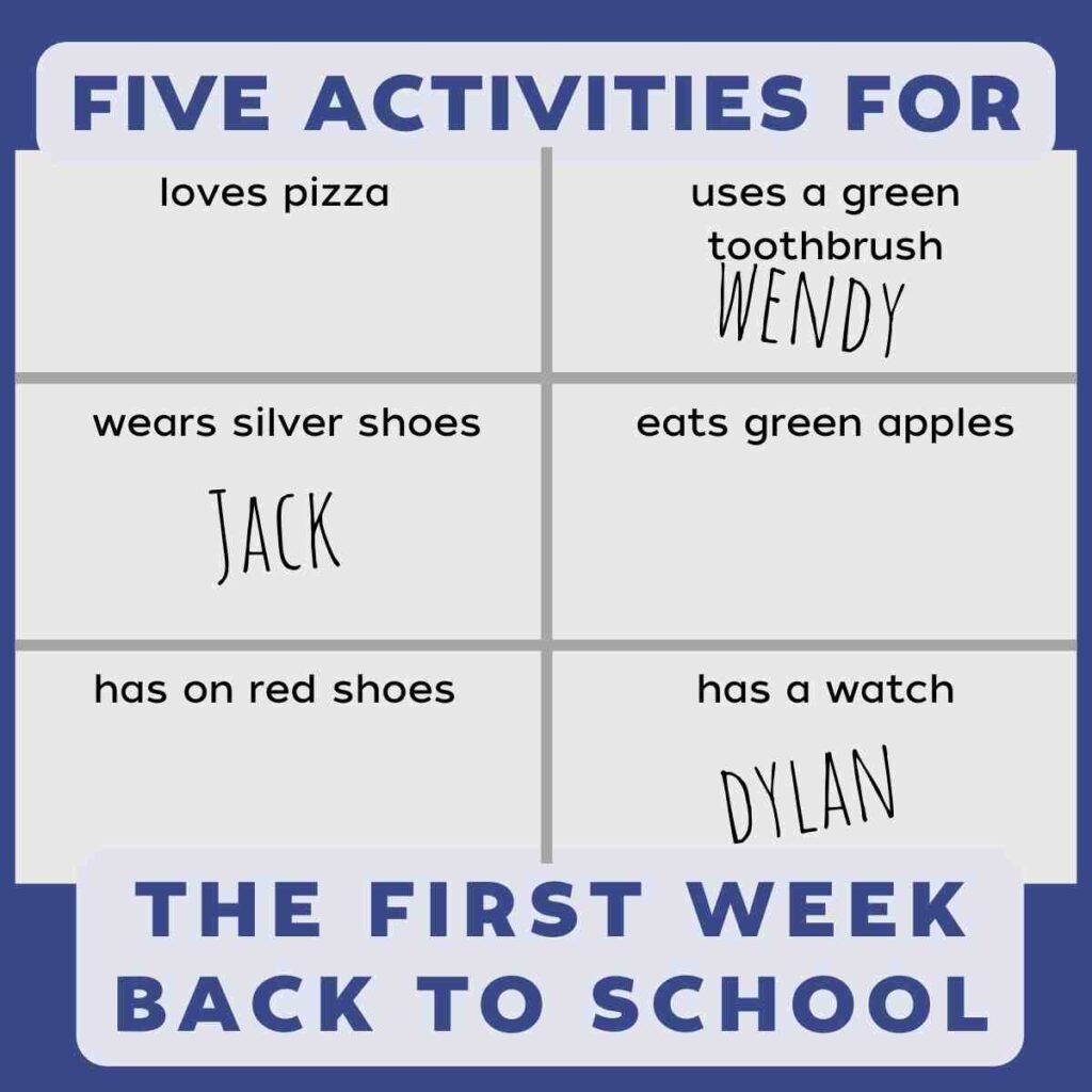 5 Easy Activities for the First Week of School - Days With Grey