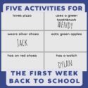 5 Easy Activities for the First Week of School - Days With Grey