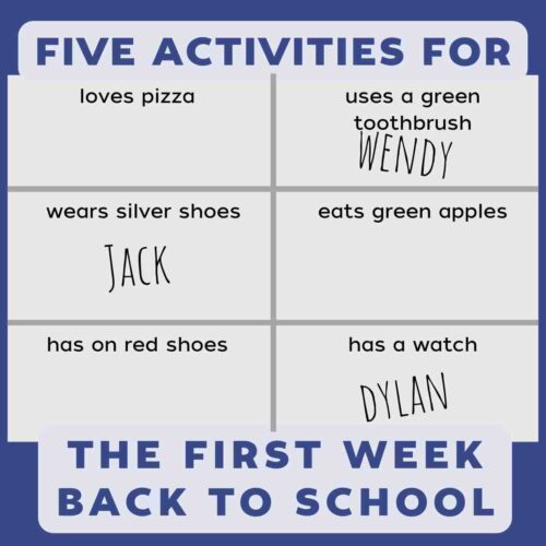 5 Easy Activities for the First Week of School - Days With Grey
