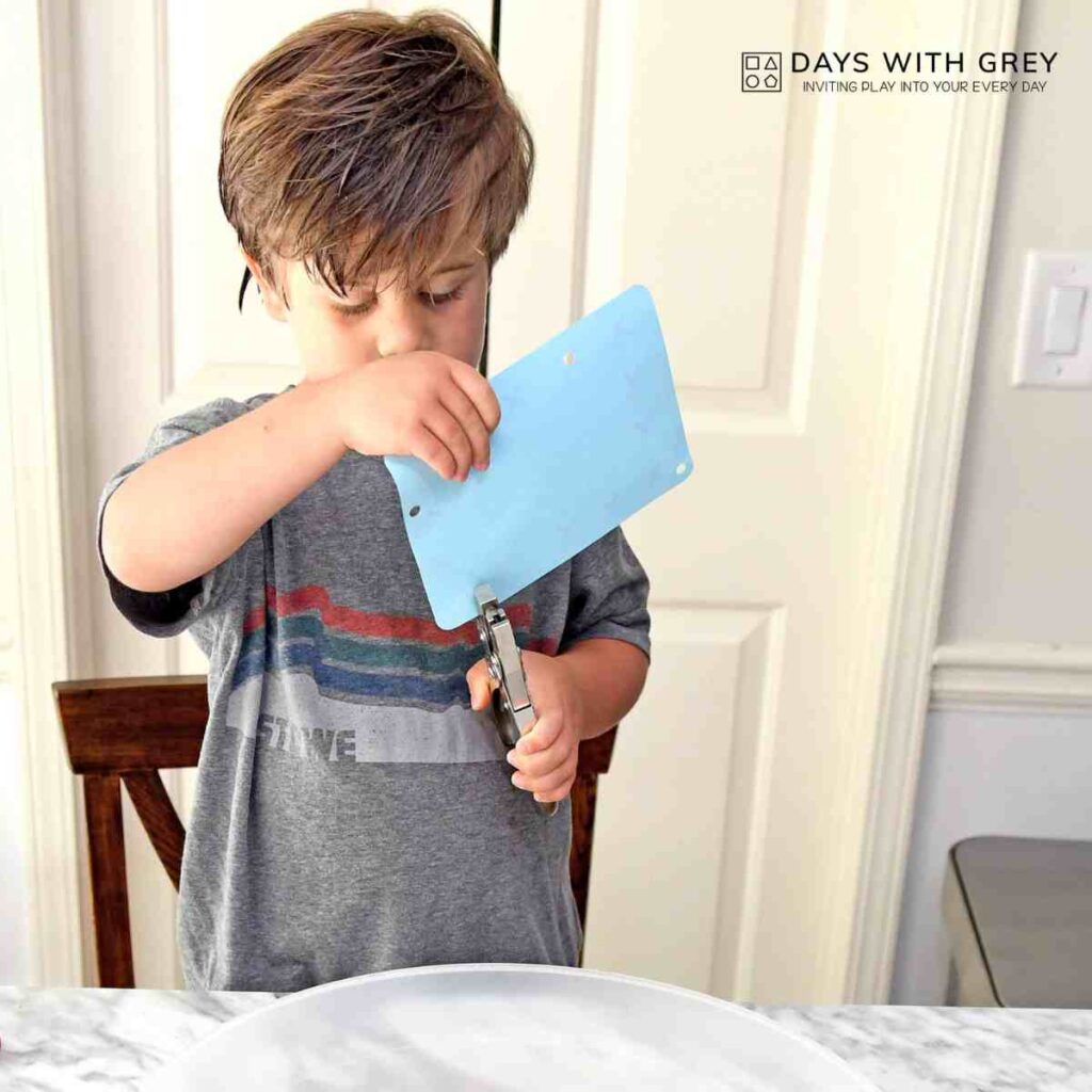 Preschool Hole Punching - Days With Grey