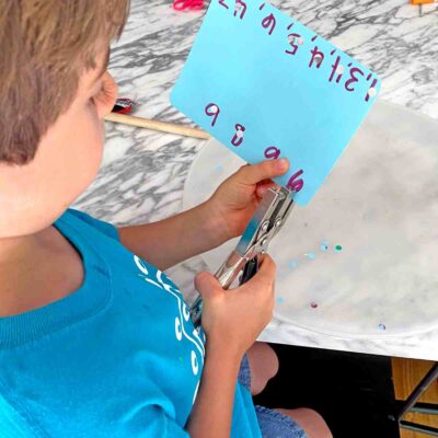 Preschool Hole Punching - Days With Grey