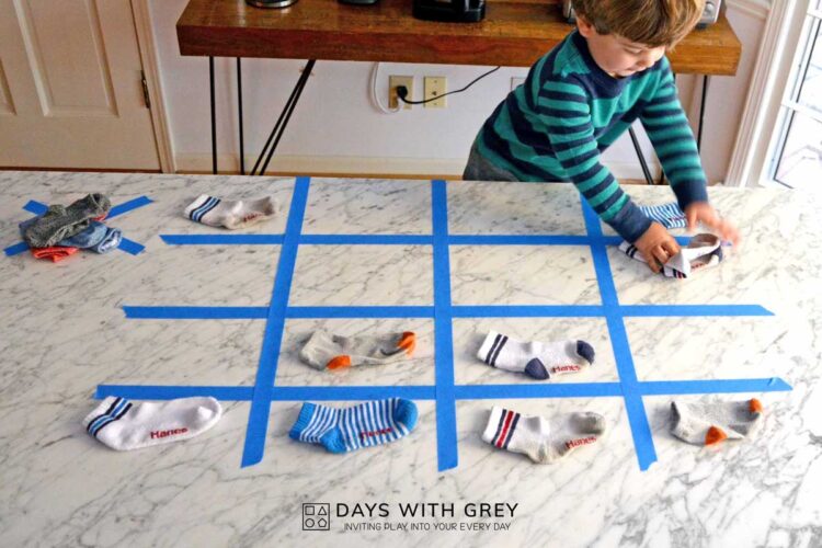 Toddler Matching Game with Socks - Days With Grey