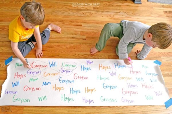 Preschool Name Find - Days With Grey