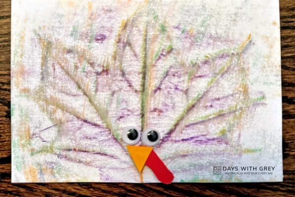 Turkey Leaf Crayon Rubbing Craft - Days With Grey