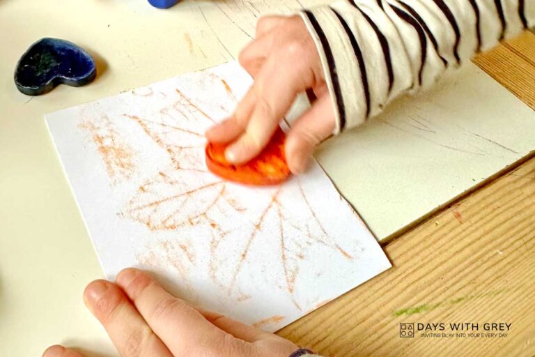 Turkey Leaf Crayon Rubbing Craft - Days With Grey