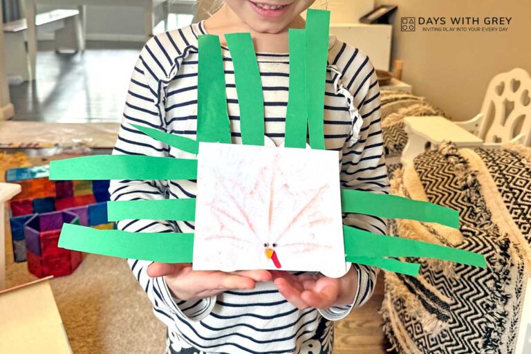 Turkey Leaf Crayon Rubbing Craft - Days With Grey