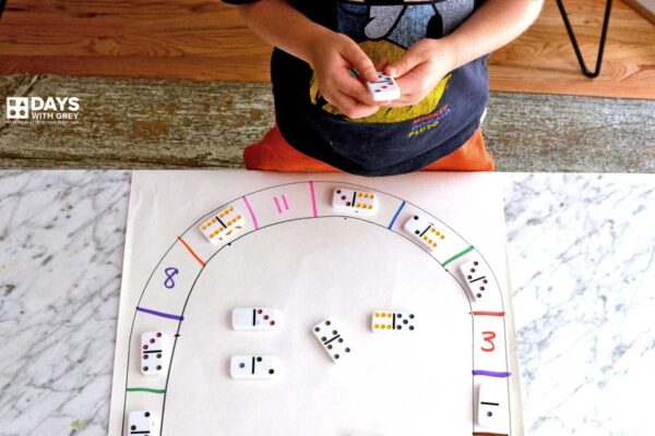 Domino Addition Track for Kindergarten Math - Days With Grey